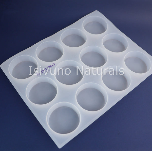 12 Bar Round Silicone Soap Mold - Isivuno Naturals